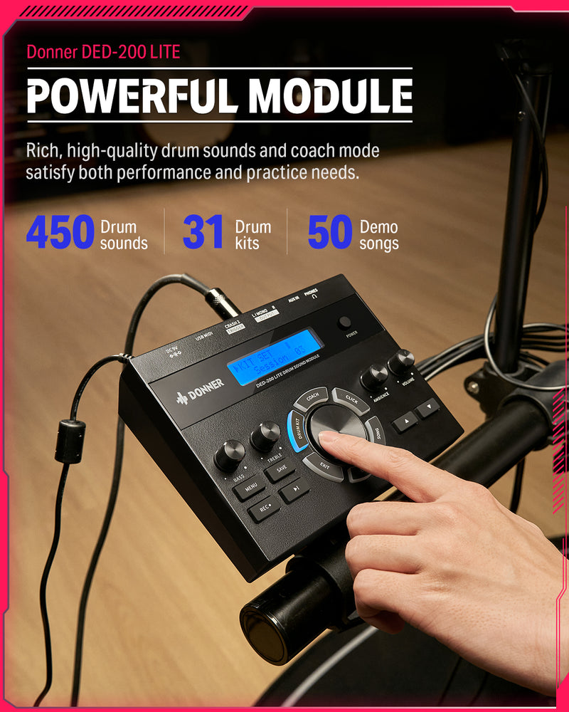 Donner DED-200 Lite Electronic Drum Kit for Beginner