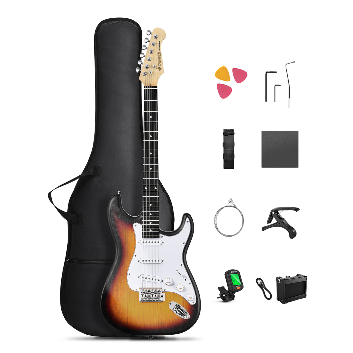 DST-80 ST Electric Guitar Kit with Amplifier for Beginner Donner