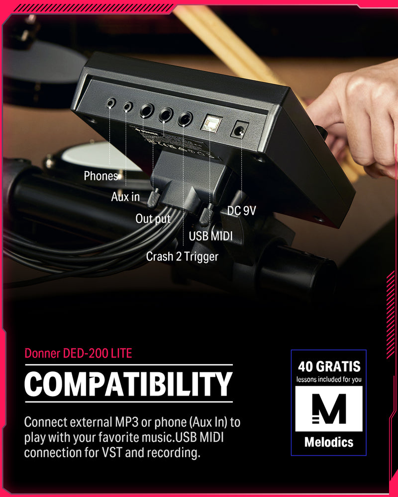 Donner DED-200 Lite Electronic Drum Kit for Beginner