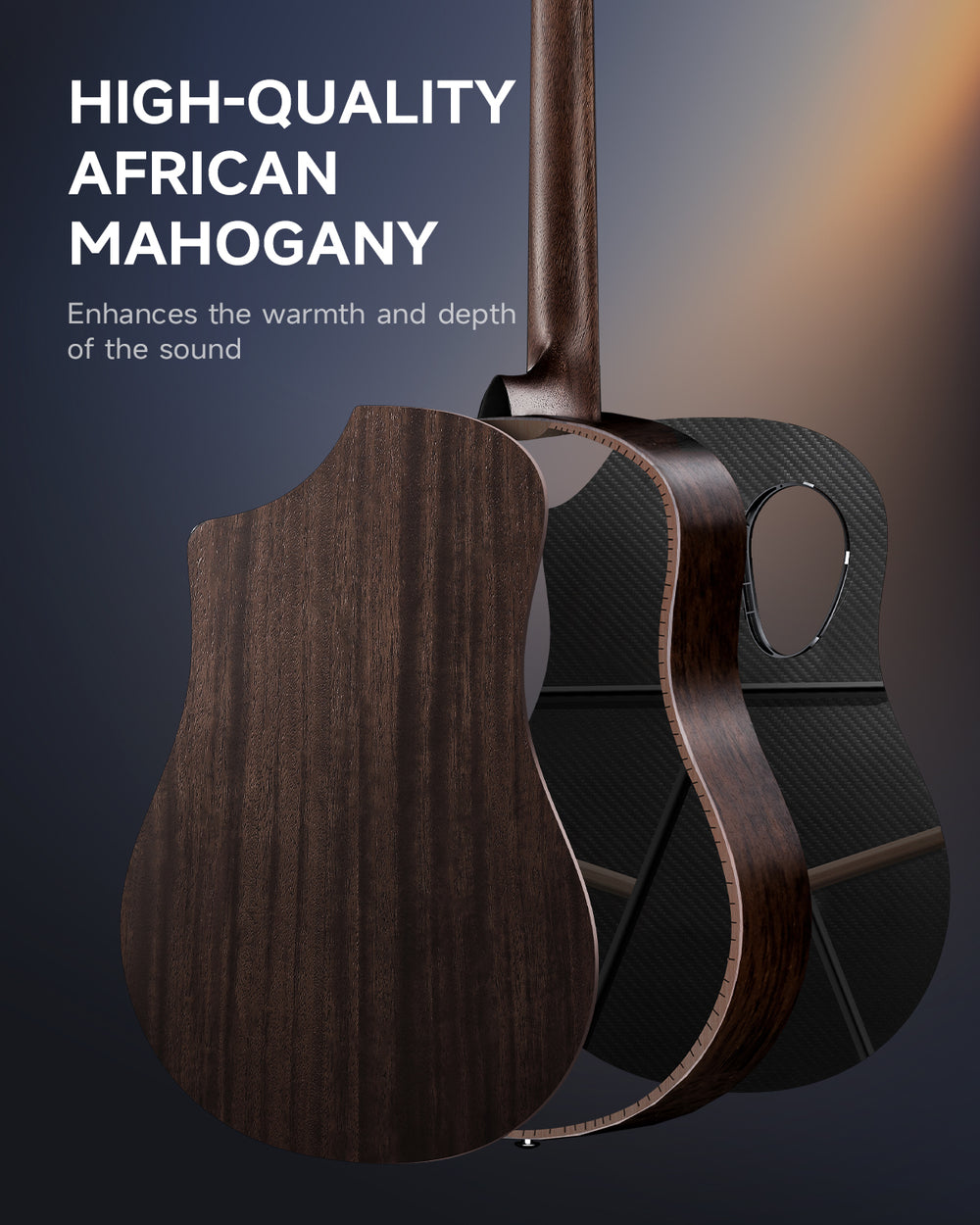 RISING-G1 38" Carbon X Wood Acoustic Guitar Donner