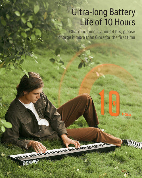 DP-10 Foldable 88-Key Semi-Weighted Digital Piano with Bluetooth Donner
