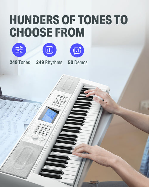 Donner DEK-610S 61 Key Electronic Keyboard Full Set for Beginner/Kid