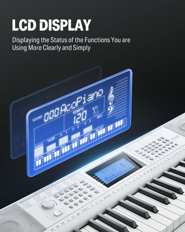 Donner DEK-610S 61 Key Electronic Keyboard Full Set for Beginner/Kid