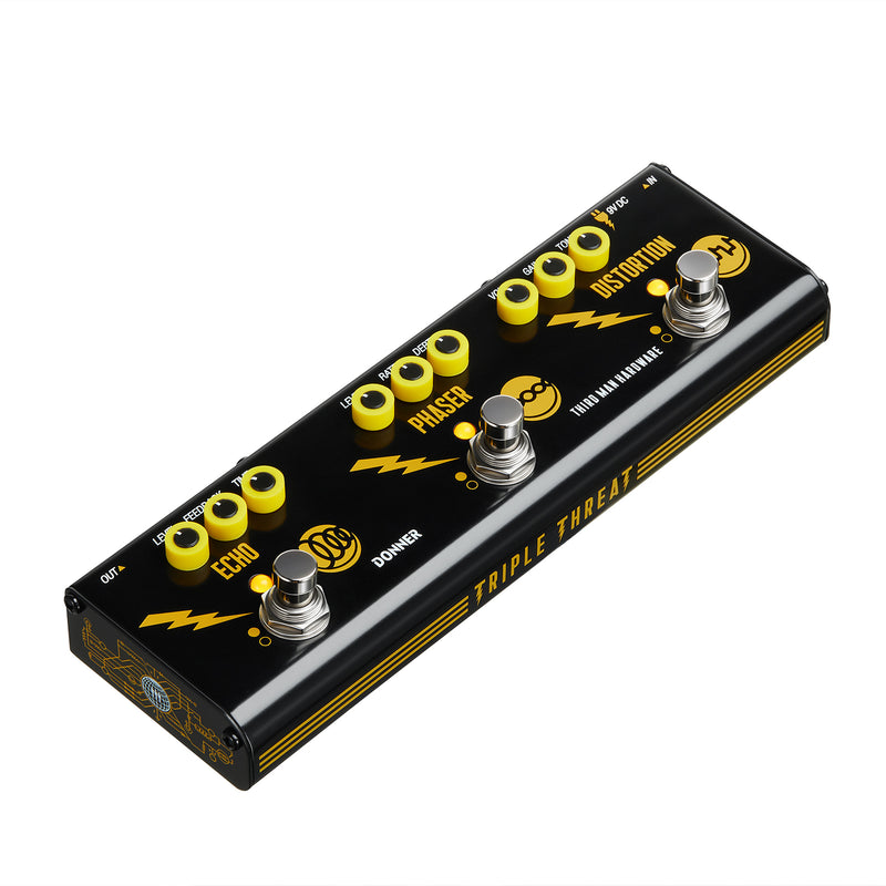 Triple Threat 3-in-1 Analog Multi-Effects Pedal Donner X Third Man Hardware