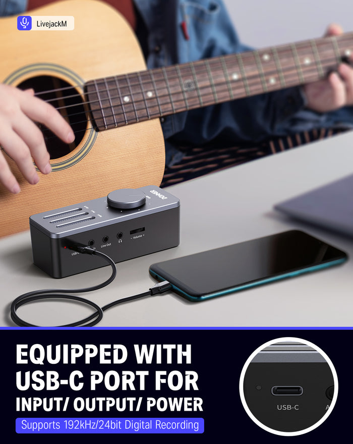 Donner USB Audio Interface, Guitar Adapter Interface for iPhone, iPad,
