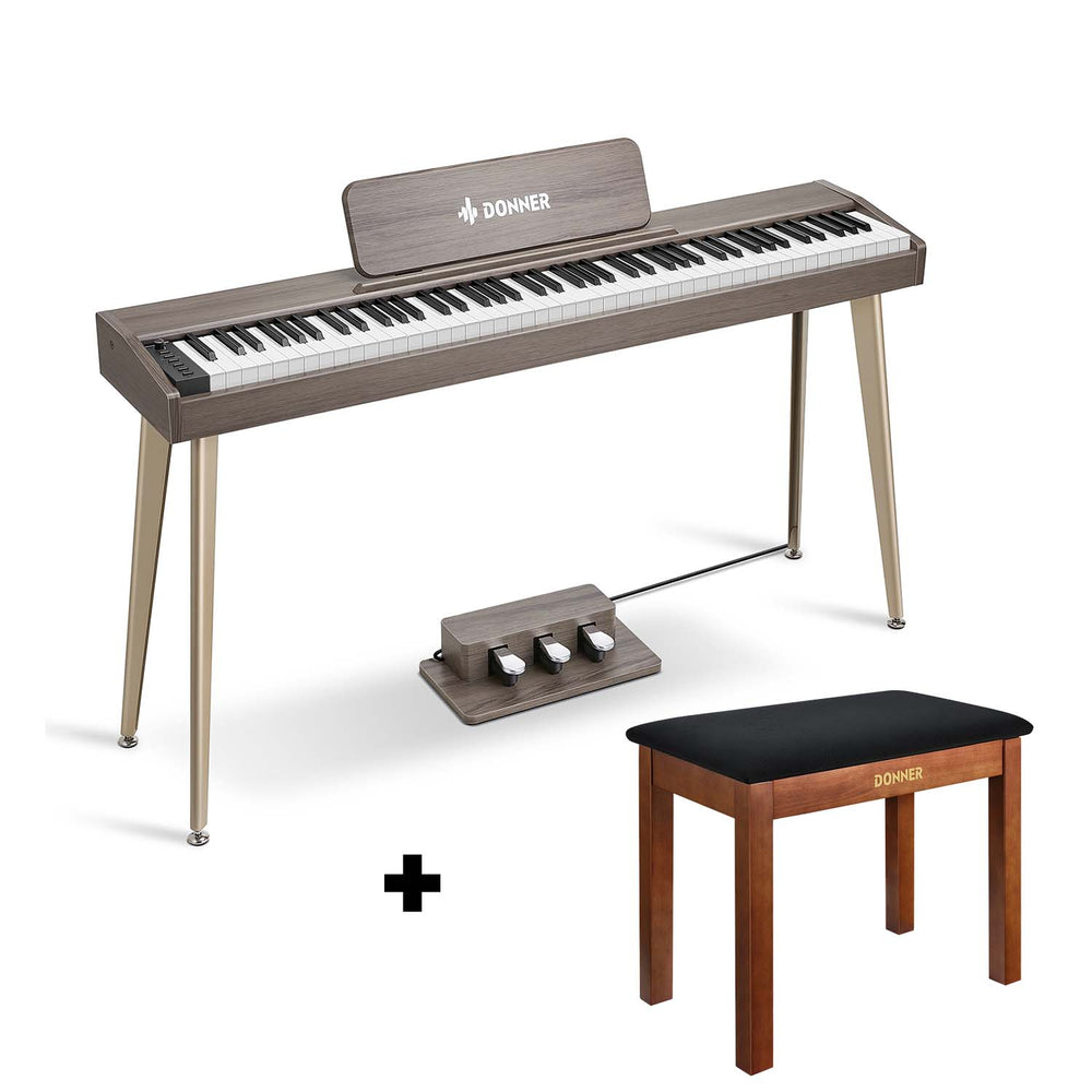 DDP-60 Wooden 88-Key Semi-Weighted Upright Digital Piano Donner