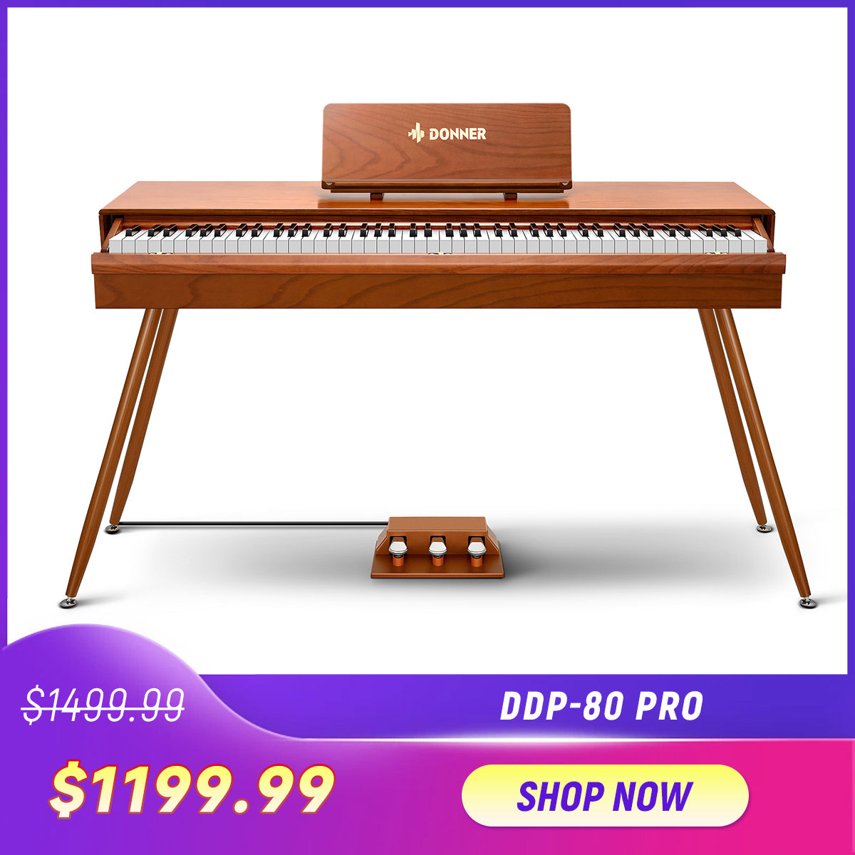 Home All products Donner DDP-80 PRO Solid Wood 88 Key W...