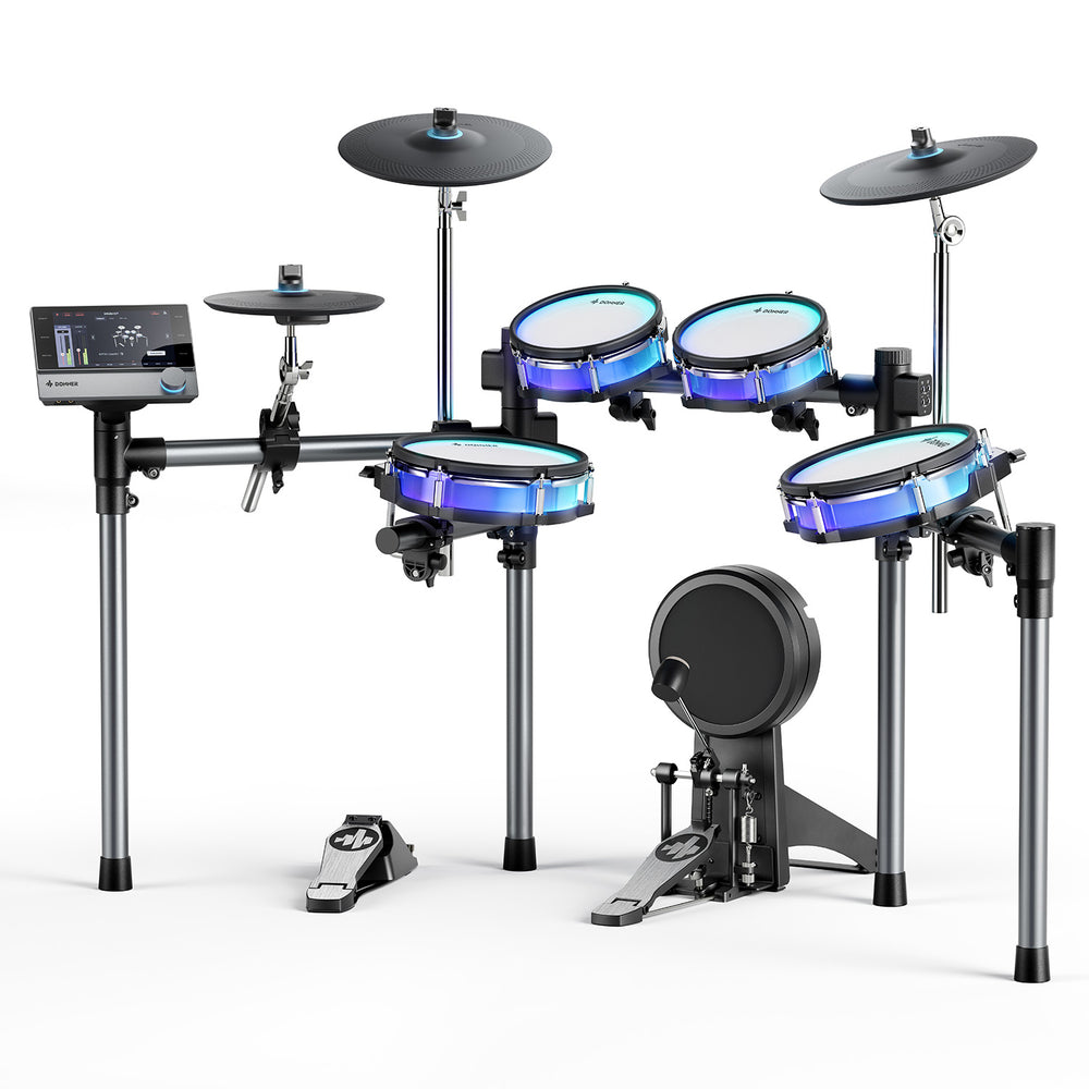 BackBeat Electronic Drum Set 8-Pcs with 1100+ Sounds LED Lights Donner