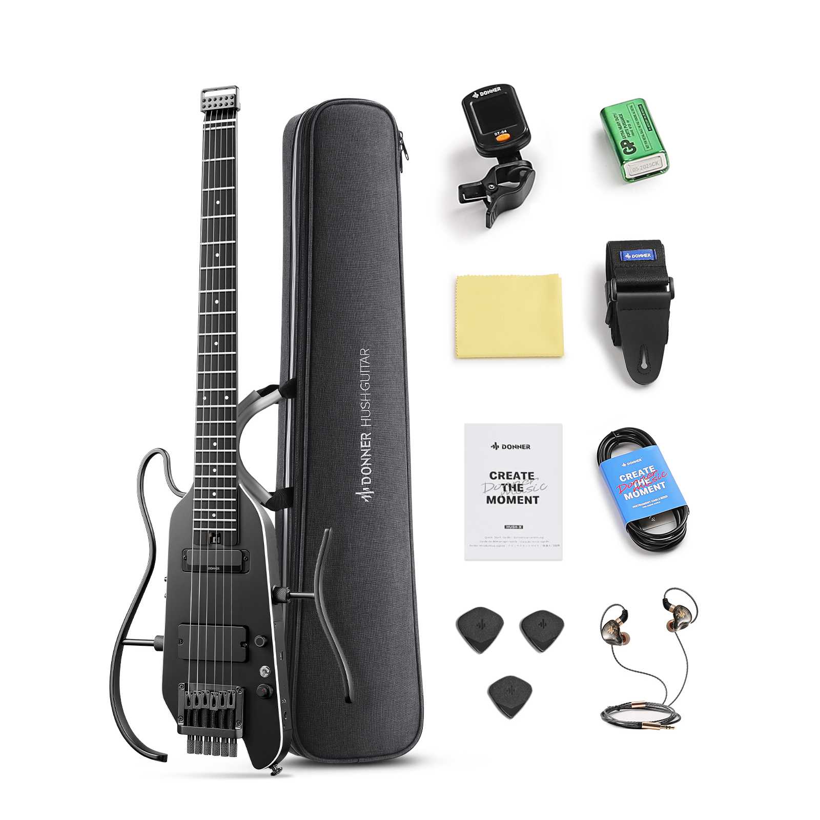 HUSH-X PRO Multi-Effects Electric Guitar for Travel Donner