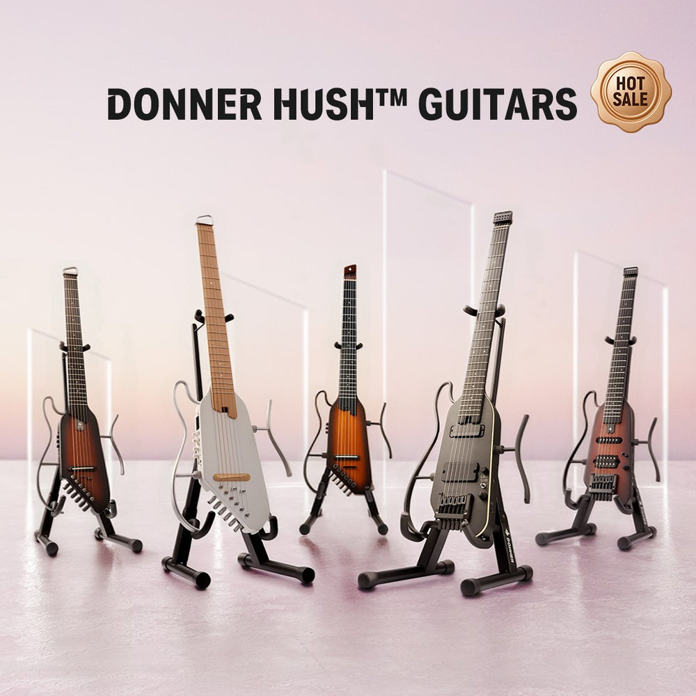 HUSH-X Porable Electric Guitar Kit for Travel Donner